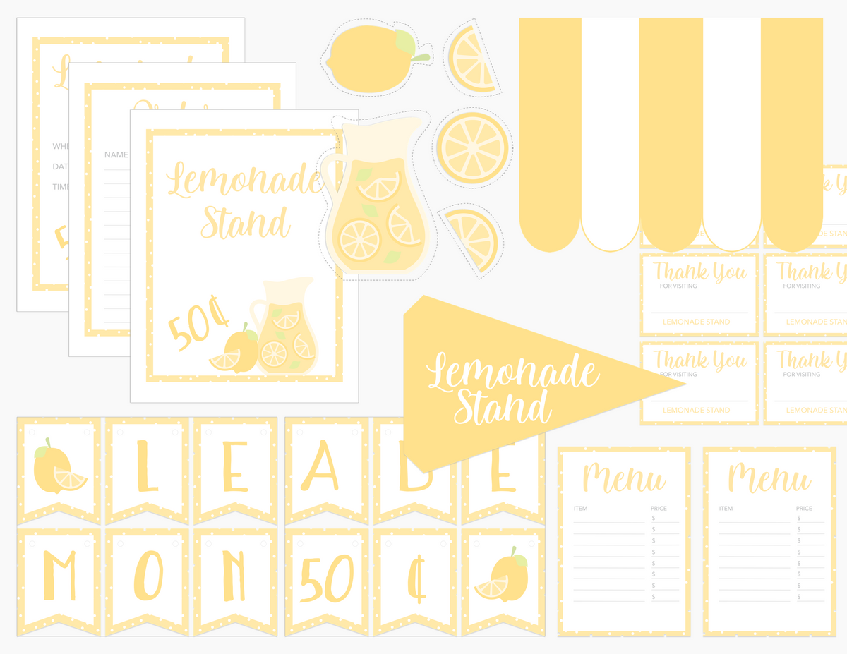 Lemonade Stand Dramatic Play Printable Kit – GoodnightFox