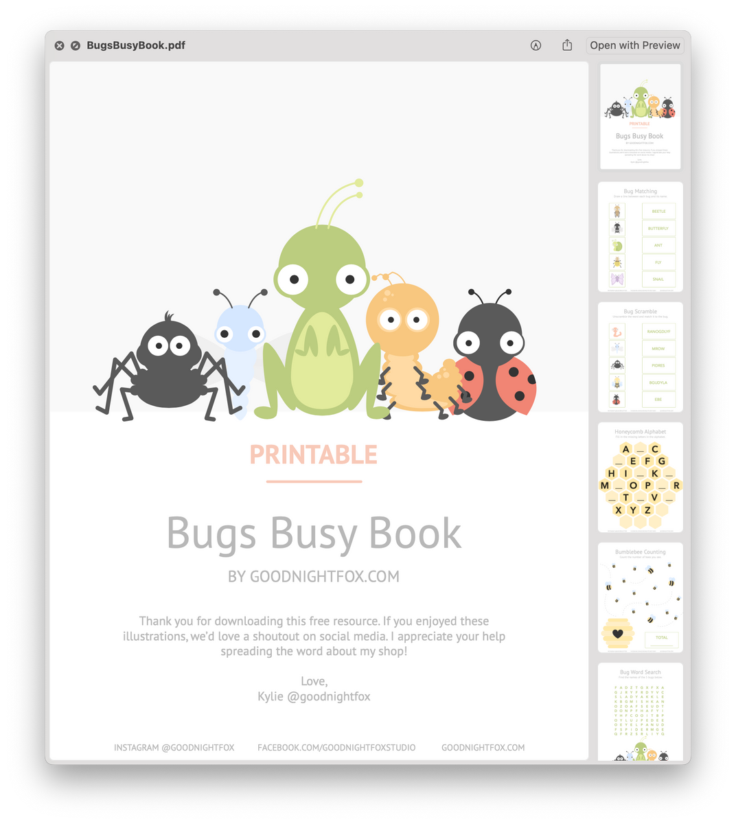 Bugs Busy Book – GoodnightFox