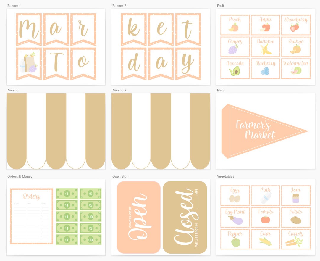 Farmer's Market Printable Dramatic Play Set – GoodnightFox