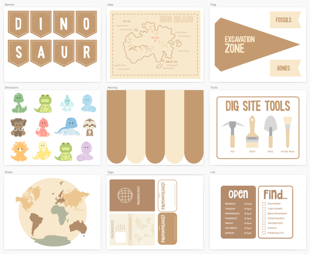 Dinosaur Dig Paleontologist Printable Dramatic Play Kit – GoodnightFox