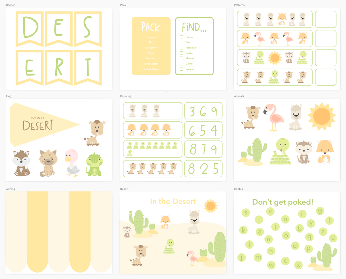 Desert Animals Printable Dramatic Play Kit – GoodnightFox