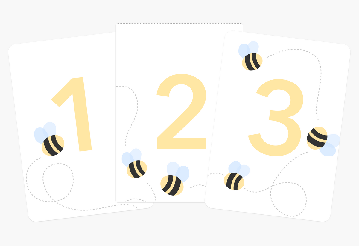 Bumble Bee Counting Flashcards 1-20 Printable – GoodnightFox