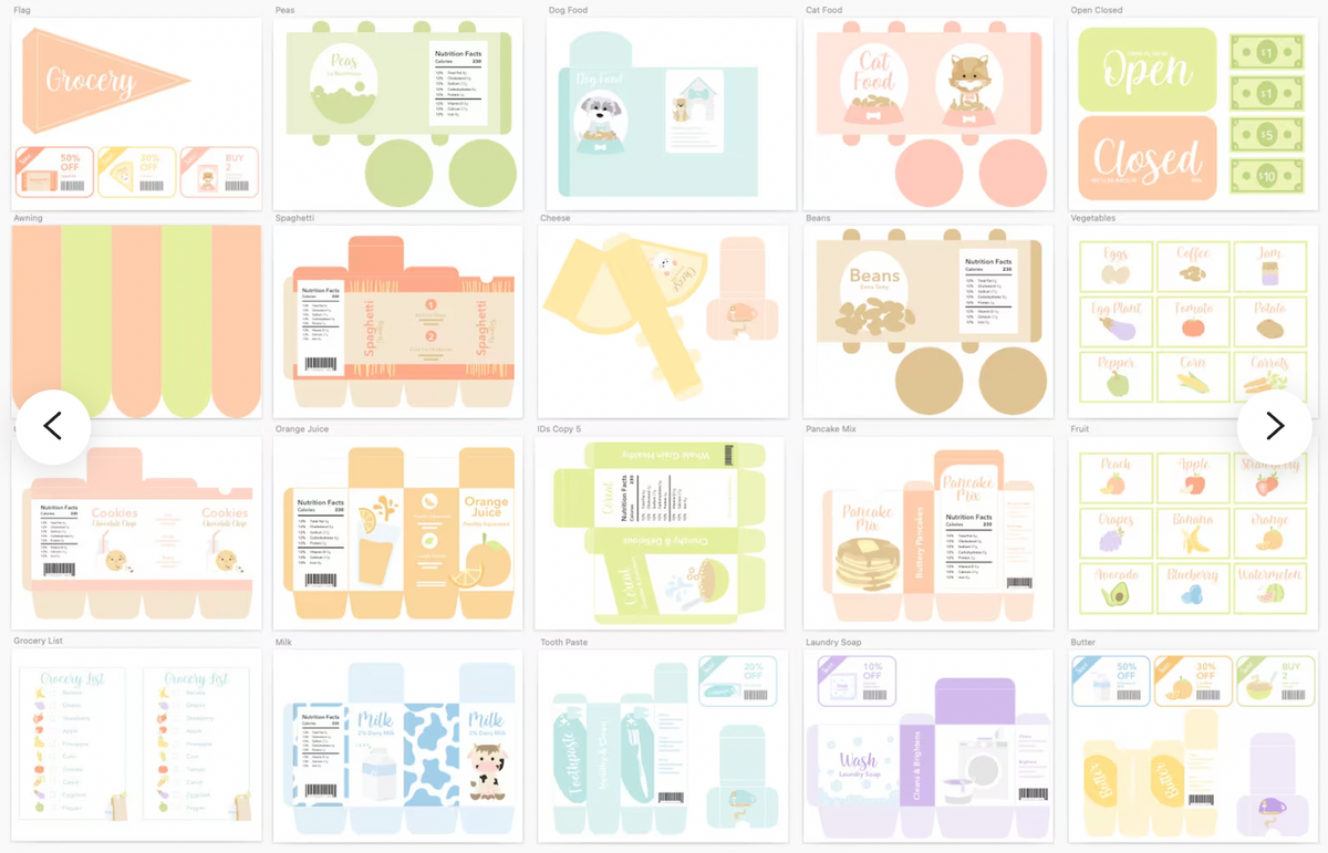 Grocery Store Play Food Printable Dramatic Play – GoodnightFox