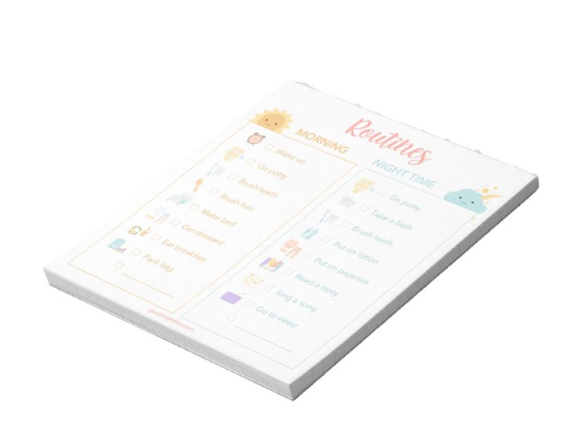 Routines Bundle: Checklist Notepad, Flashcard Sets for Morning Routine ...